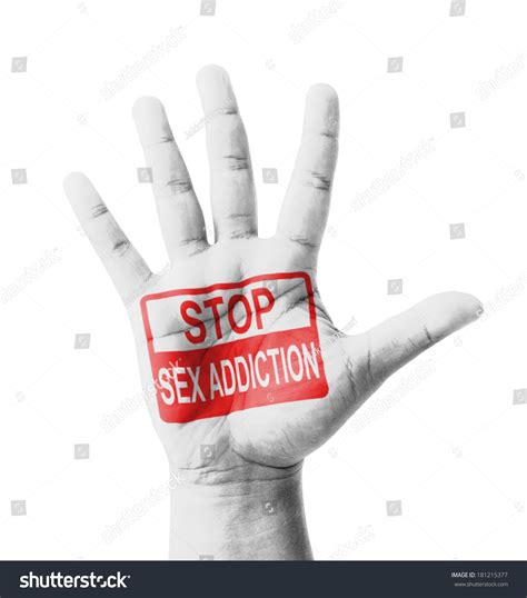 Open Hand Raised Stop Sex Addiction Stock Photo Edit Now