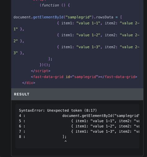 Syntax Error And Unexpected Token In Data Grid On Staging · Issue