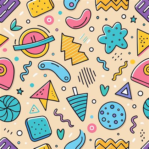 Premium Vector Abstract Colorful Geometric Shapes Seamless Pattern