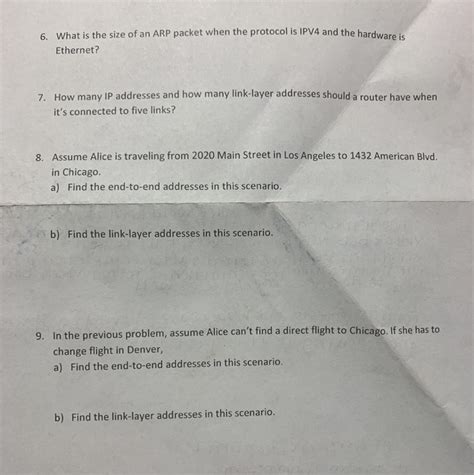 Solved 6 What Is The Size Of An ARP Packet When The Chegg Com