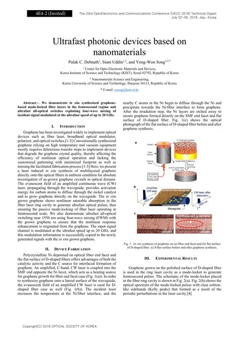 PDF Ultrafast Photonic Devices Based On Nanomaterials