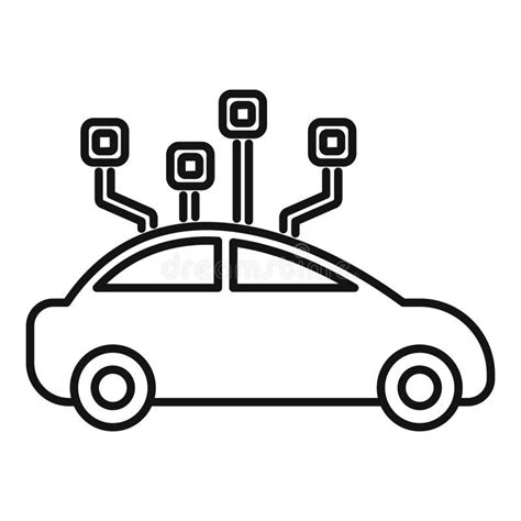 Smart Car Using Sensor Network For Self Driving Stock Illustration Illustration Of System