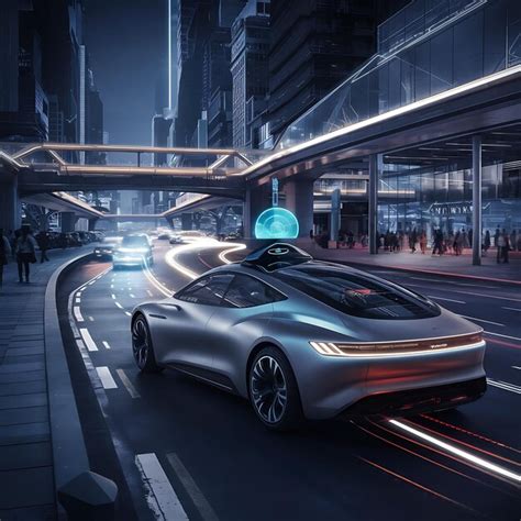 Autonomous Car Driving And Navigation Premium Ai Generated Image