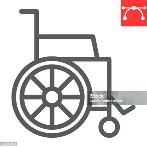 휠체어 라인 아이콘 장애 및 장애인 휠체어 사인 벡터 그래픽 편집 가능한 스트로크 선형 아이콘 Eps 10 건강 진단에 대한 스톡 벡터 아트 및 기타 이미지 Istock