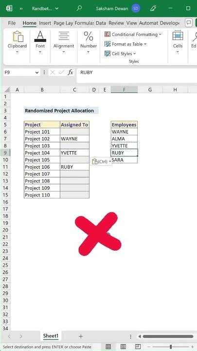 Randomize Project Allocation Using Index And Randbetween Functions Excel Tutorial Data Youtube
