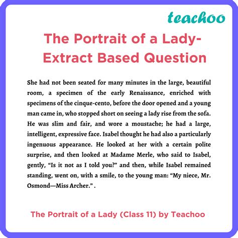 Literature Extract What Is The Relationship Between Madame Merle