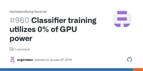 Classifier Training Utilizes 0 Of Gpu Power · Issue 960 · Davidsandberg Facenet · Github