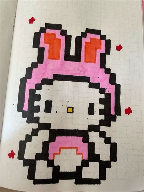 Hello Kitty по клеточкам