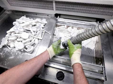 Engineer Or Artist Designer Printing 3d Parts Shaping Models From Dust