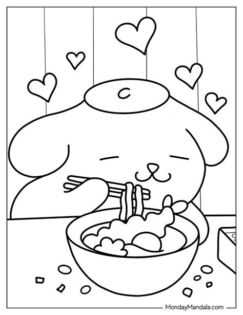 Pompom Purin Colloring Page In 2024 Hello Kitty Colouring Pages