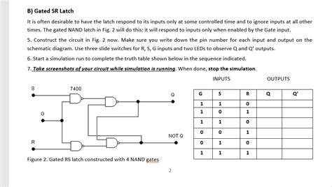 Solved Please Use Tinkercad For Ss B Gated Sr Latch It Is Often