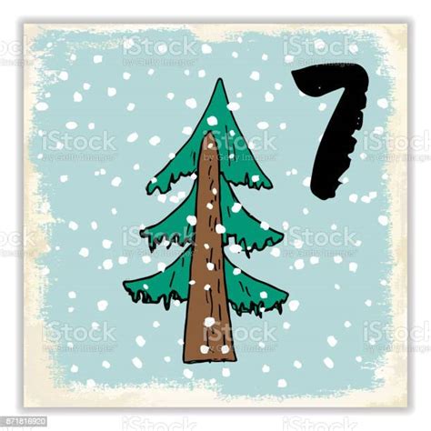 크리스마스 출현 달력입니다 손으로 그린 요소와 숫자입니다 겨울 휴일 캘린더 카드 디자인 벡터 일러스트 레이 션 강림절에 대한 스톡 벡터 아트 및 기타 이미지 Istock