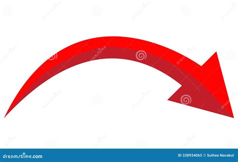 Red Arrow Icon Arrow Indicated The Direction Symbol Curved Arrow Sign Flat Style Royalty Free