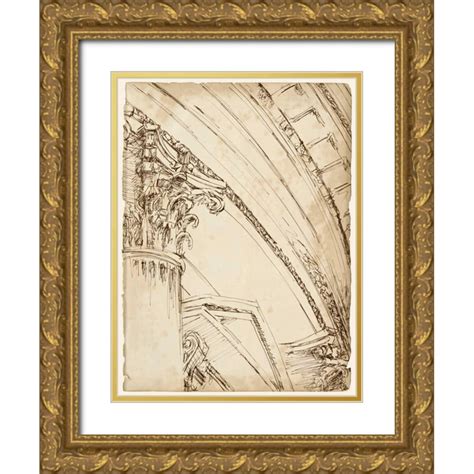 Harper Ethan 12x14 Gold Ornate Wood Framed With Double Matting Museum
