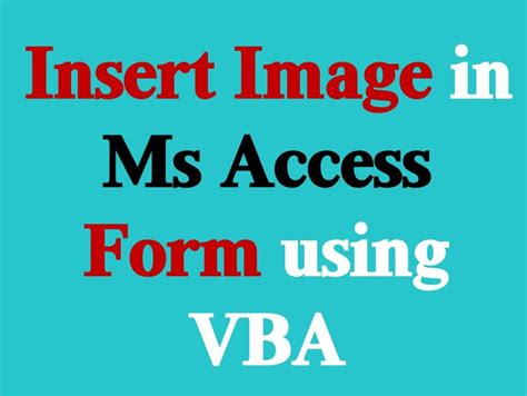 Insert Image In Ms Access Form Using Vba Globalexpert View
