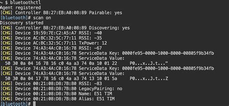 Scan On Command On Bluetoothctl Changed Output Without RSSI Value