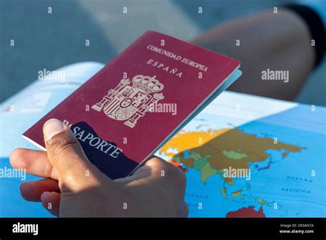 Passport Of The European Community Of Spain With A Background Of A