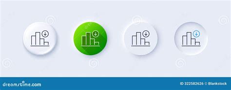 Decreasing Graph Line Icon Crisis Chart Sign Line Icons Vector Stock