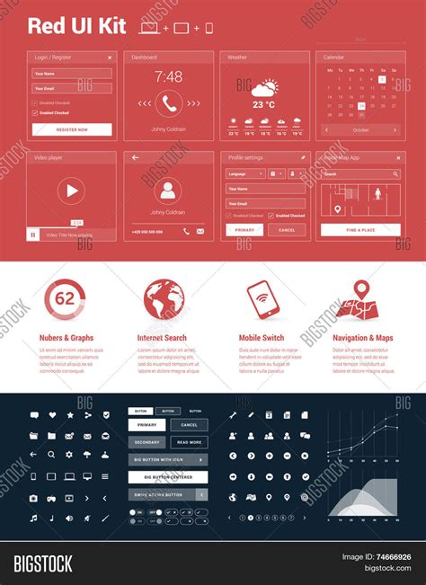 Red Ui Kit 矢量图和照片(免费试用) Bigstock Red Ui Kit 矢量图和照片(免费试用) Bigstock