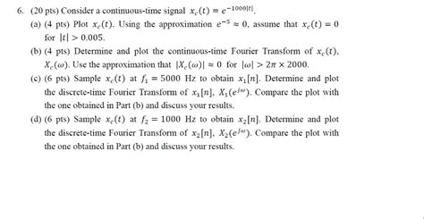 Solved Consider A Continuous Time Signal X C T Chegg