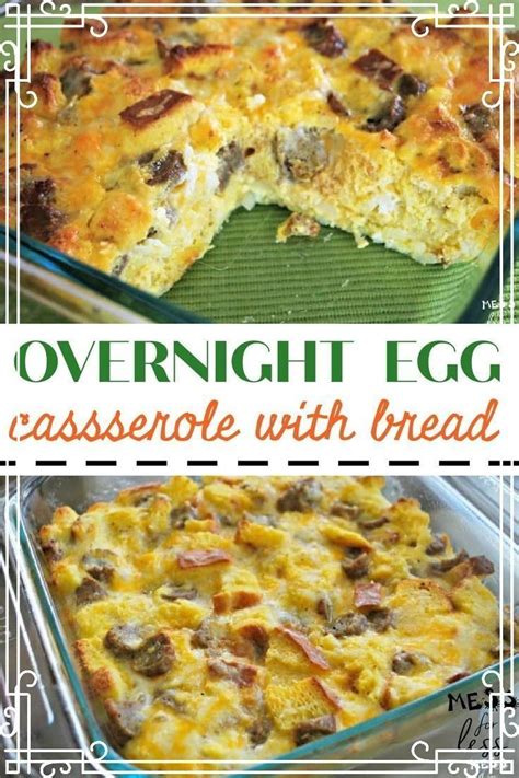 Overnight Egg Casserole With Bread Breakfast Casserole Easy Egg