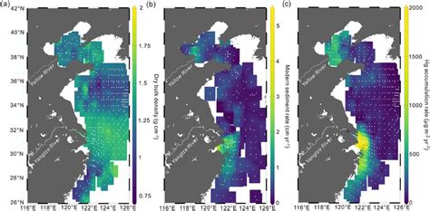 A Dry Bulk Density G Cm⁻³ B Modern Sedimentation Rate Cm Yr⁻¹ Download Scientific