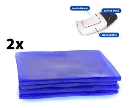 2 Almofada Gel Banco Moto 25x25x2cm Espessura Ortho Pauher Acabamento