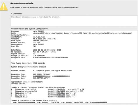 Rpg Maker Mv Crashing On Macos High Sierra Rpg Maker Forums