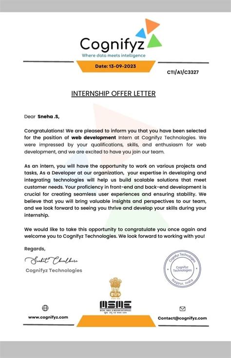 Sneha S On Linkedin Webdevelopment Internship Cognifyz