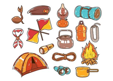 Premium Vector Scout Element Vector Illustration Set