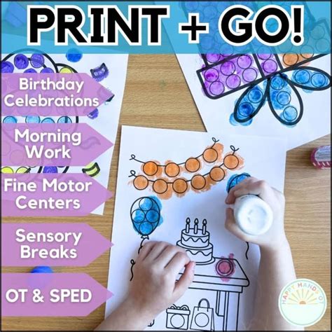 Birthday Dot Marker Printable Happy Birthday Coloring Pages Fine Motor