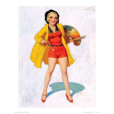 Artist Girl Pin Up Girls Art Print Laughing Elephant
