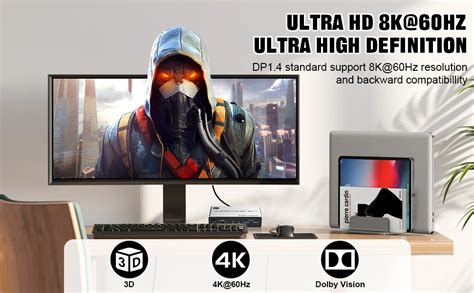 8k Usb 3 0 Displayport Kvm Switch 2 Computers 2 Monitors 8k 60hz 4k 144hz Dual Monitor