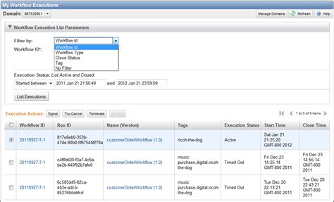 Managing Your Workflow Executions Amazon Simple Workflow Service