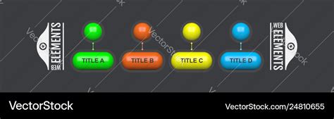 Glossy Web Elements Colored Oval Buttons 3d Vector Image