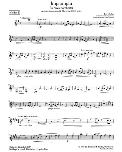 Impromptu Violin 1 Sheet Music By Jean Sibelius Nkoda Free 7 Days Trial