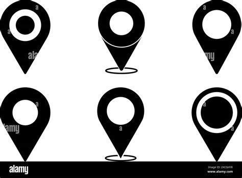 location or map pin icon set vector illustration stock vector image