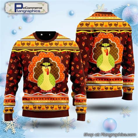 Happy Thanksgiving Ugly Christmas Sweater Plangraphics