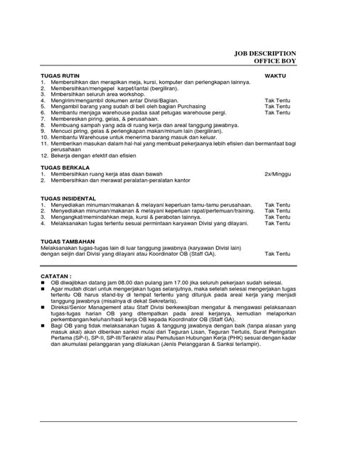 Sop Office Boy Pdf