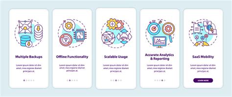Saas는 개념이 있는 모바일 앱 페이지 화면을 온보딩합니다 Saas에 대한 스톡 벡터 아트 및 기타 이미지 Saas 개념 그래픽 사용자 인터페이스 Istock