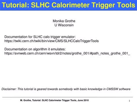 Ppt Tutorial Slhc Calorimeter Trigger Tools Powerpoint Presentation
