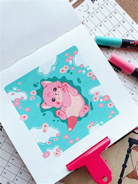 手绘丙烯马克笔系列插画冰猫w插画师作品涂鸦王国