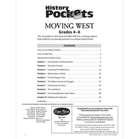 Grade 4 6 History Pockets Moving West Teacher Resource Book Paperback