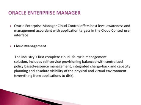 Oracle Enterprise Manager Pptx Cloud Computing Internet