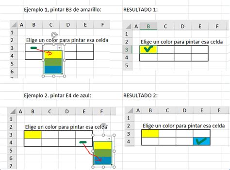 Excel Desplegable Con Colores Para Pintar La Celda Del Color Elegido