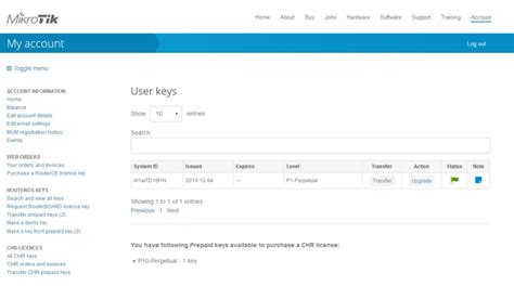Mikrotik Cloud Hosted Router 授权使用方法