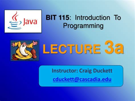 PPT BIT 115 Introduction To Programming LECTURE 3a PowerPoint