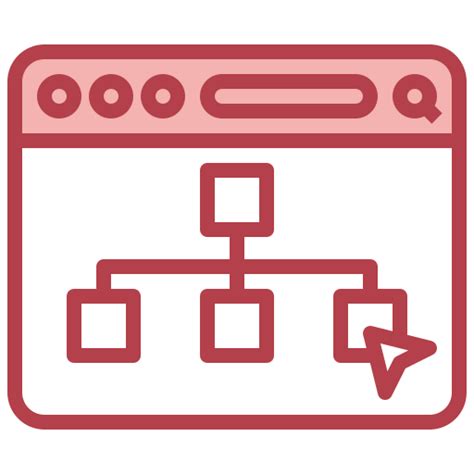 Flow Chart Surang Red Icon