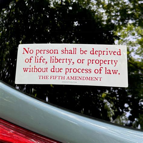 Fifth Amendment Bumper Sticker Or Car Magnet — Dissent Pins