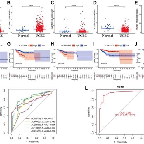Clinical Value Of Hub Lncrnas In Ucec Gene Expression Levels Of Download Scientific Diagram